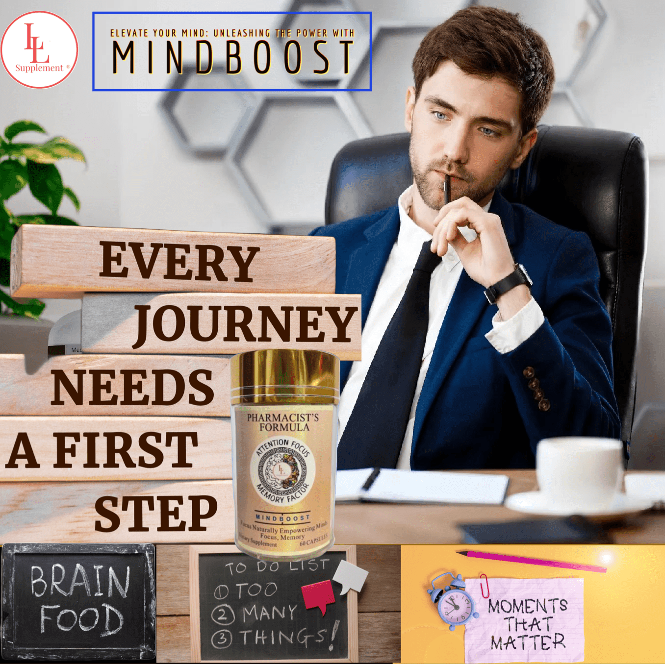 MindBoost Focus Memory Attention Supplement 60 Capsule-LL Supplement ...